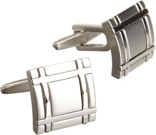 Brandclub - Kenneth Cole Reaction Men's Square Lines Cufflinks, Silver ...