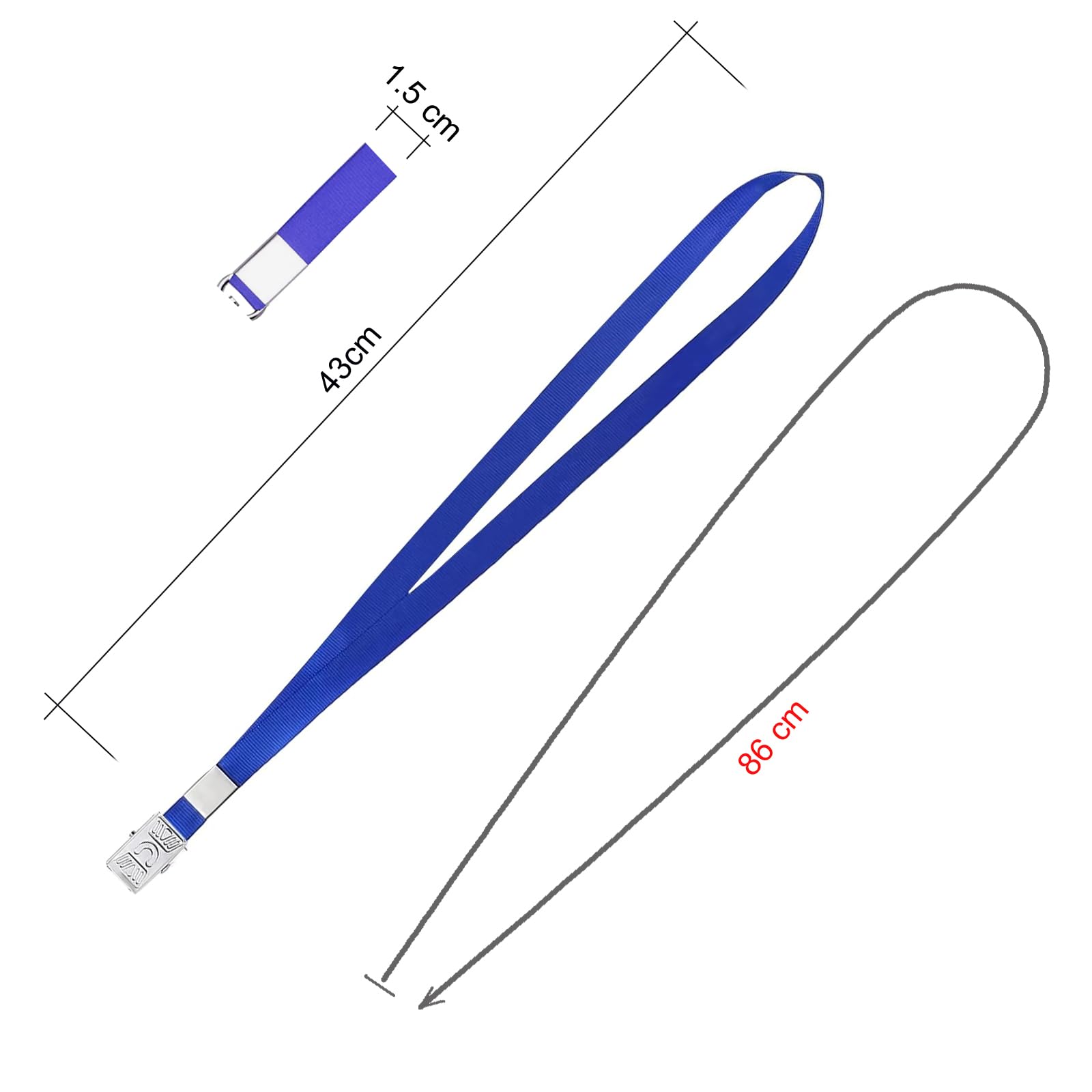 Leliafleury Blue Lanyards 20Pcs Bulk Badge Lanyards Flat Neck Lanyards ...
