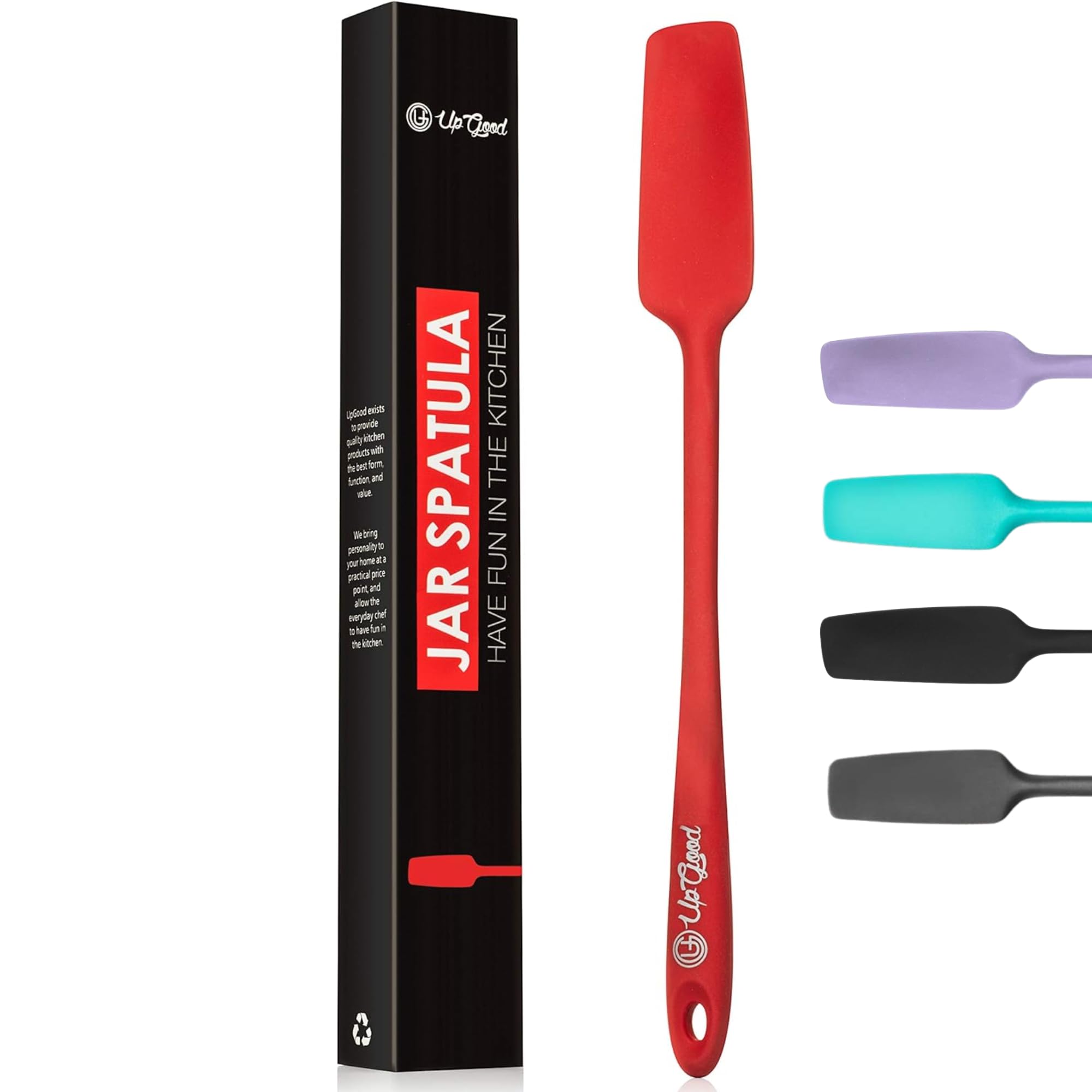 Amazon.com: Silicone Jar Spatula | 600F Heat Resistant Non-Stick Rubber ...