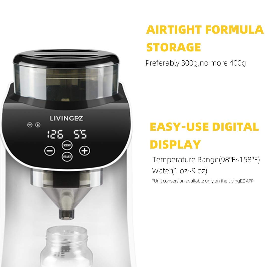 LivingEZ Smart Formula Mixer- App Controled WiFi Baby Formula Dispenser ...