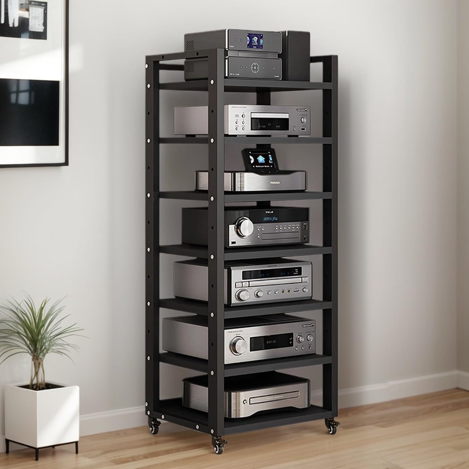 Amazon.com: OMKUOSYA 7-Tier Heavy Duty Audio Component Rack, 140cm Tall ...