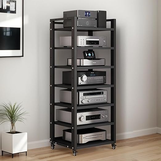 Amazon.com: OMKUOSYA 7-Tier Heavy Duty Audio Component Rack, 140cm Tall ...