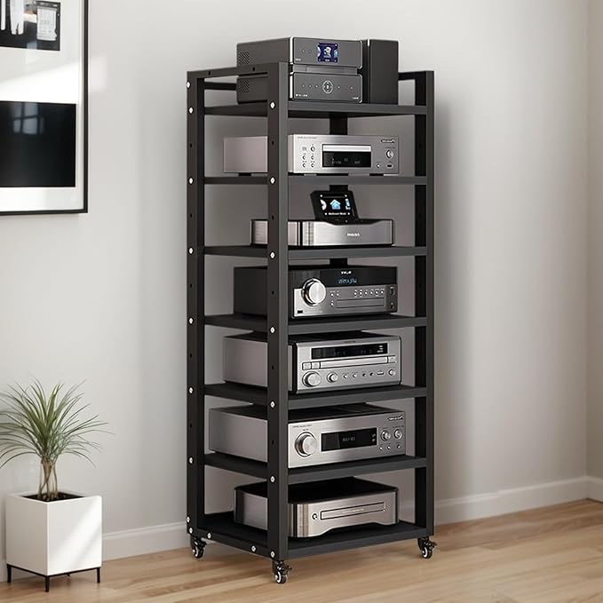 Amazon.com: OMKUOSYA 7-Tier Heavy Duty Audio Component Rack, 140cm Tall ...