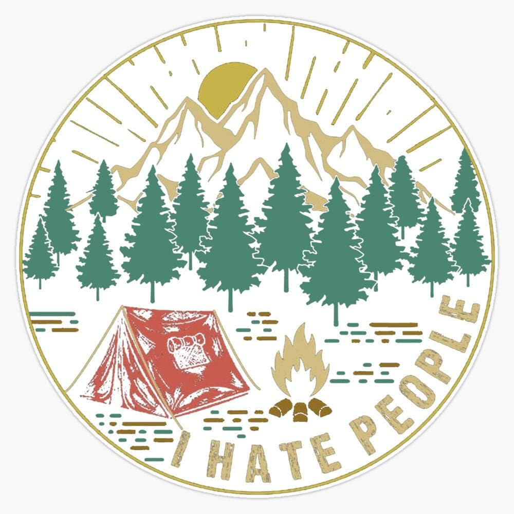 Amazon.com - Camping Hiking I Hate People Vinyl Waterproof Sticker ...