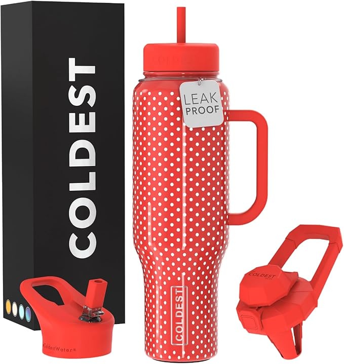 Amazon.com: Coldest Tumbler with Handle and Straw Lid 3 Lids Insulated ...