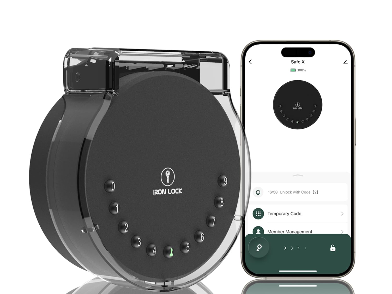 Iron Lock® Smart Wall Mount Key Lock Box with Bluetooth & Mechanical ...