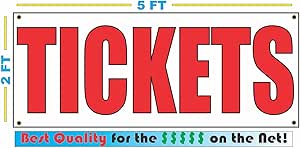Amazon.com: Tickets 2x5 Banner Sign : Office Products