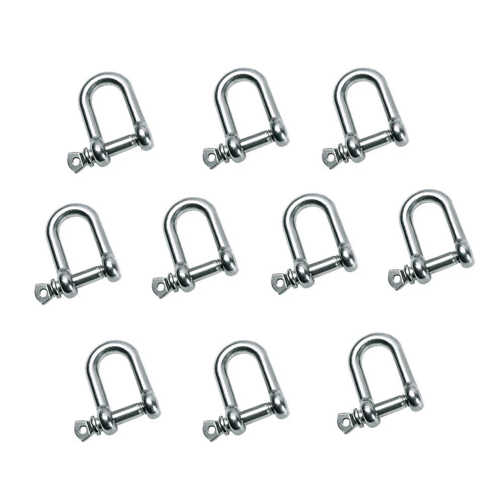 Amazon.com: 10 PCS M4 Stainless Steel D Shackle 5/32" (4mm) Forged D ...