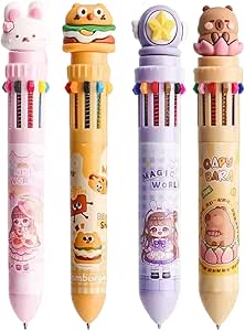 Amazon.com : 4Pcs 0.5mm Multicolor Retractable Ballpoint Pens 10 in 1 ...