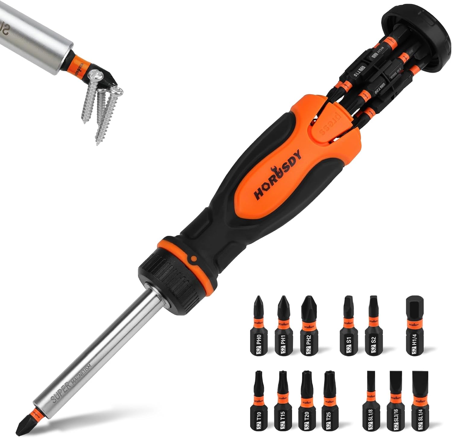 Multi 14-in-1 Magnetic Adjustable Ratchet Screwdriver: Mini Hand ...