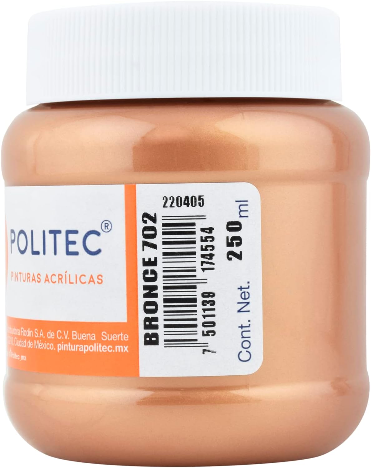 POLITEC PINTURA ACRÍLICA BRONCE METÁLICO 250ml #702 L-700 : Amazon.com ...