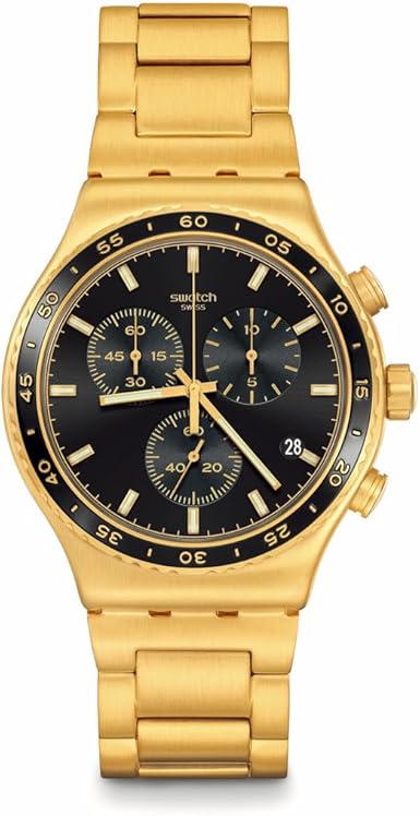 Amazon.co.jp: [スウォッチ] 腕時計 IN THE BLACK YVG418G メンズ イエロー : ファッション