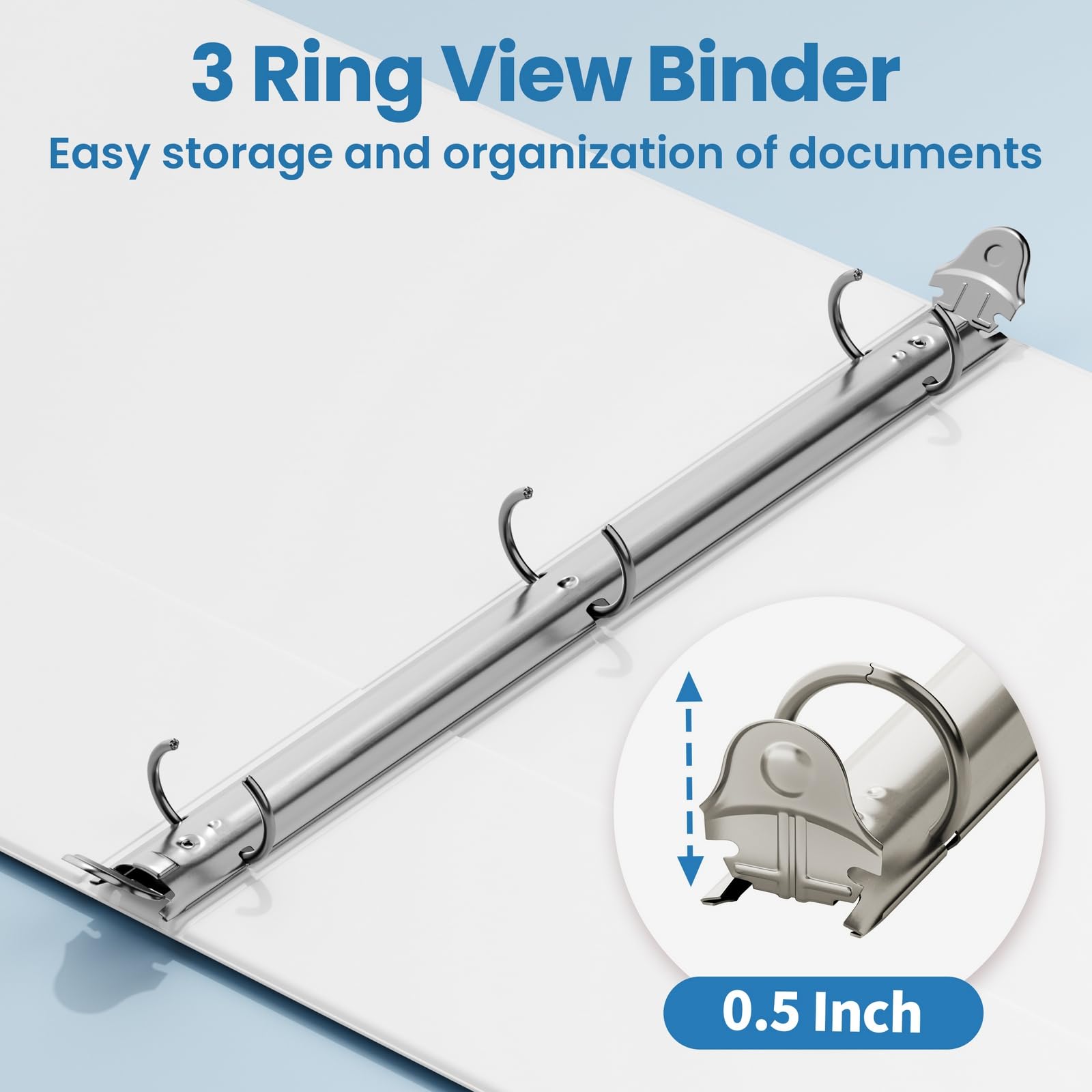 Snapklik.com : SUNEE 1/2 Inch Binders 3 Ring 12 Pack Bulk, 3 Ring ...