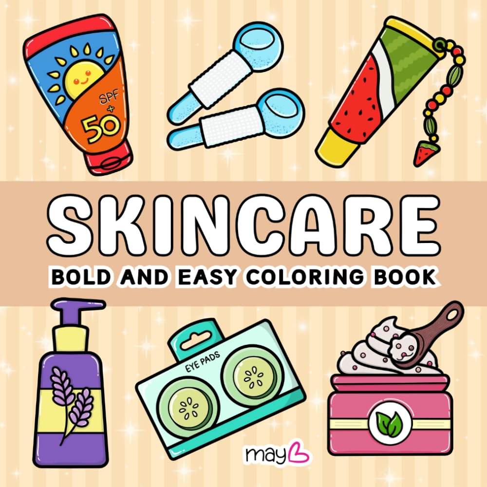 Amazon.com: Skincare A Bold and Easy Coloring Book for Adults, Teens ...