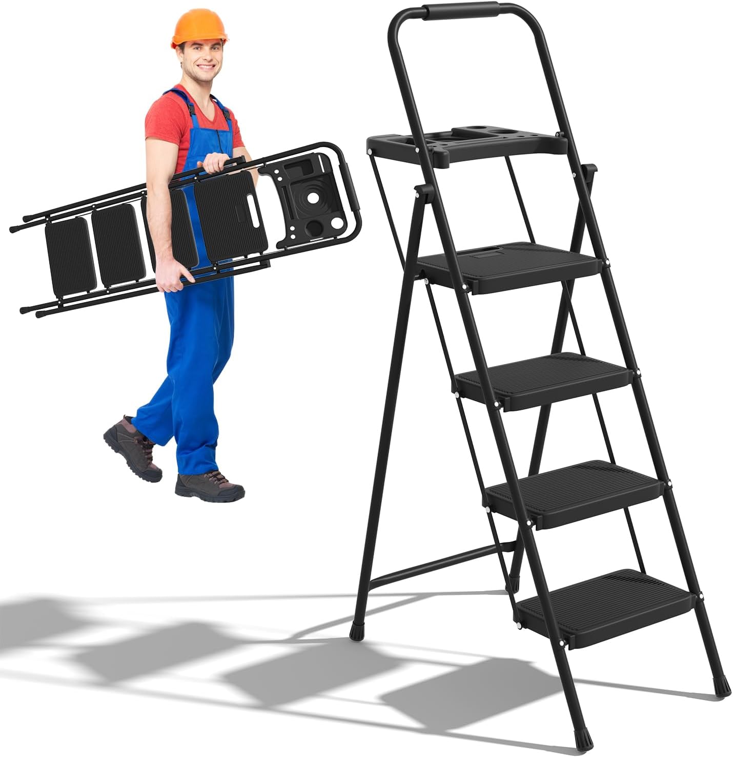 Step Ladder 4 Step Folding Step Stool Foldable Step Stools for Adults ...