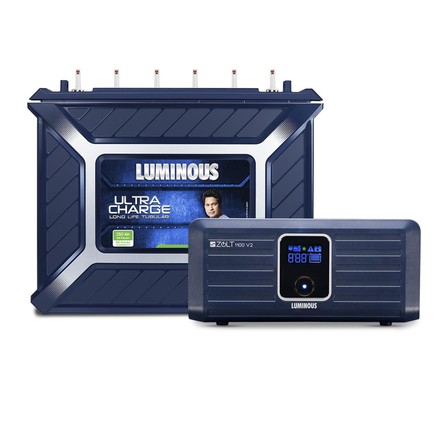 Luminous Inverter & Battery Combo (Zolt 1100 Pure Sine Wave 900VA/12V ...