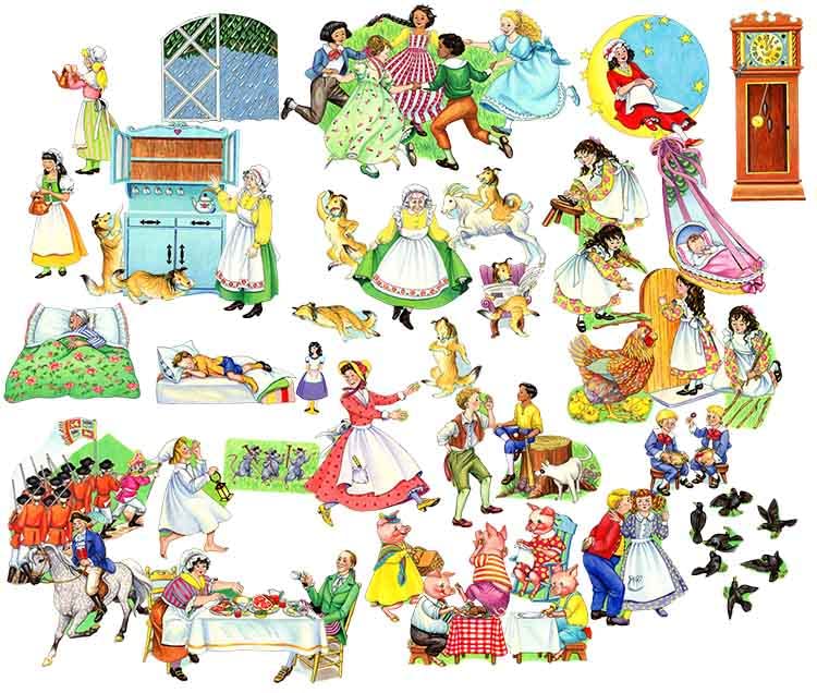 Old Mother Hubbard Nursery Rhyme Coloring Pages