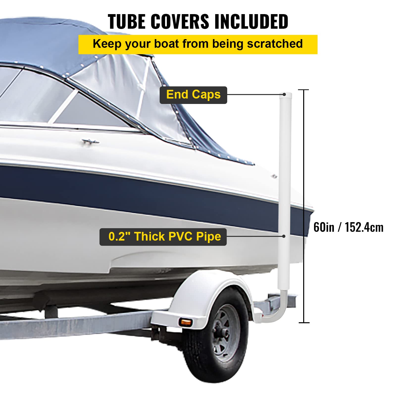 VEVOR Boat Trailer Guide-on,Trailer Post Guide ons, with White PVC Tube ...