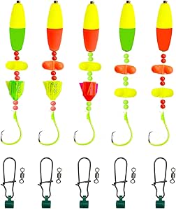 Amazon.com : 5pcs/set Catfish Rigs Fishing Rigs with 6/0 8/0 10/0 Glow ...
