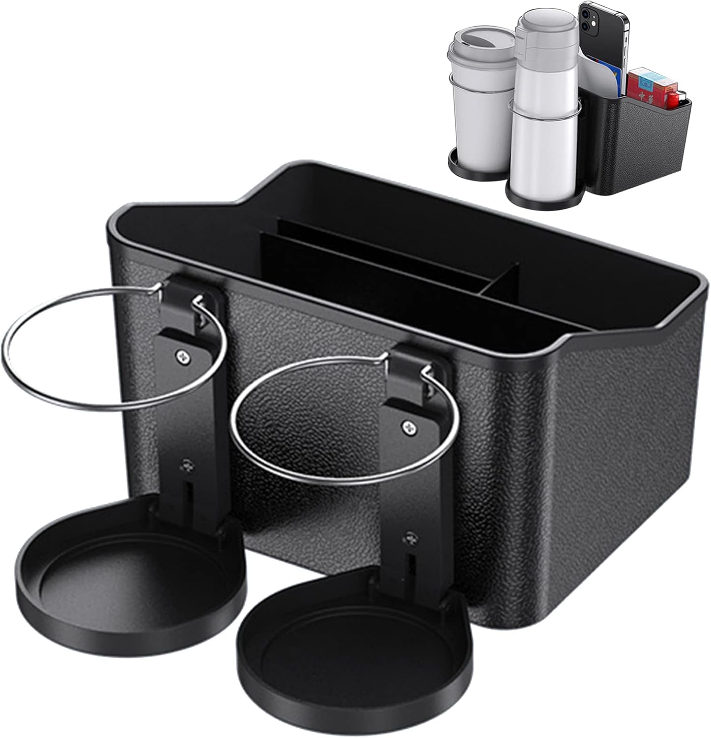 Amazon.com: Car Armrest Storage Box Water Cup Holder, Armrest Storage ...