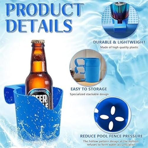 2Pack Pool Cup Holders,for Above Ground Pools with 2" Round top Bars or ...