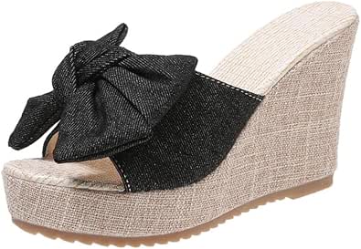 Amazon.com | Proptmina Bow Wedge Sandals for Women Platform Sandals ...