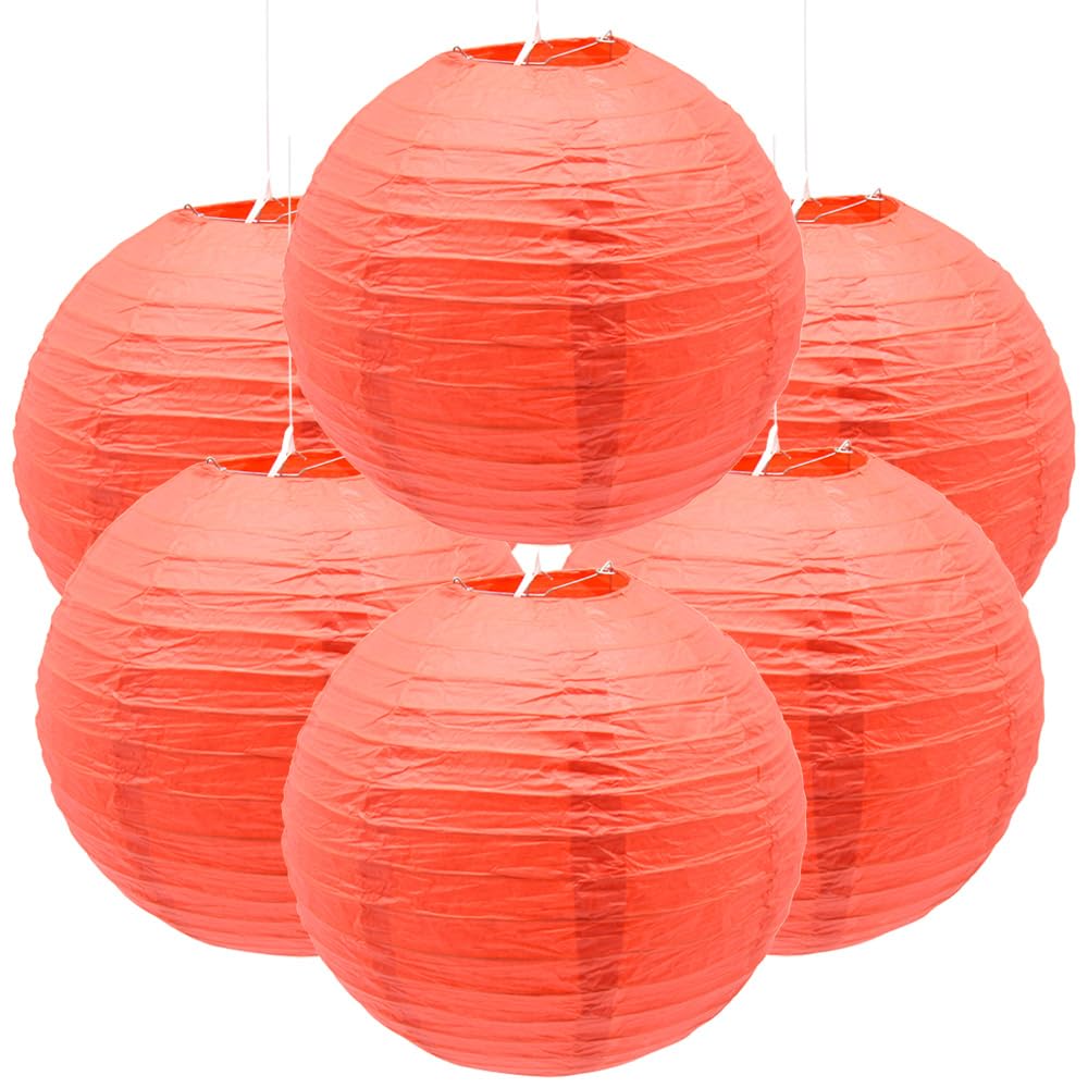 Ruidee 6Pcs Paper Lanterns Decorative Round Hanging Paper Lanterns for ...