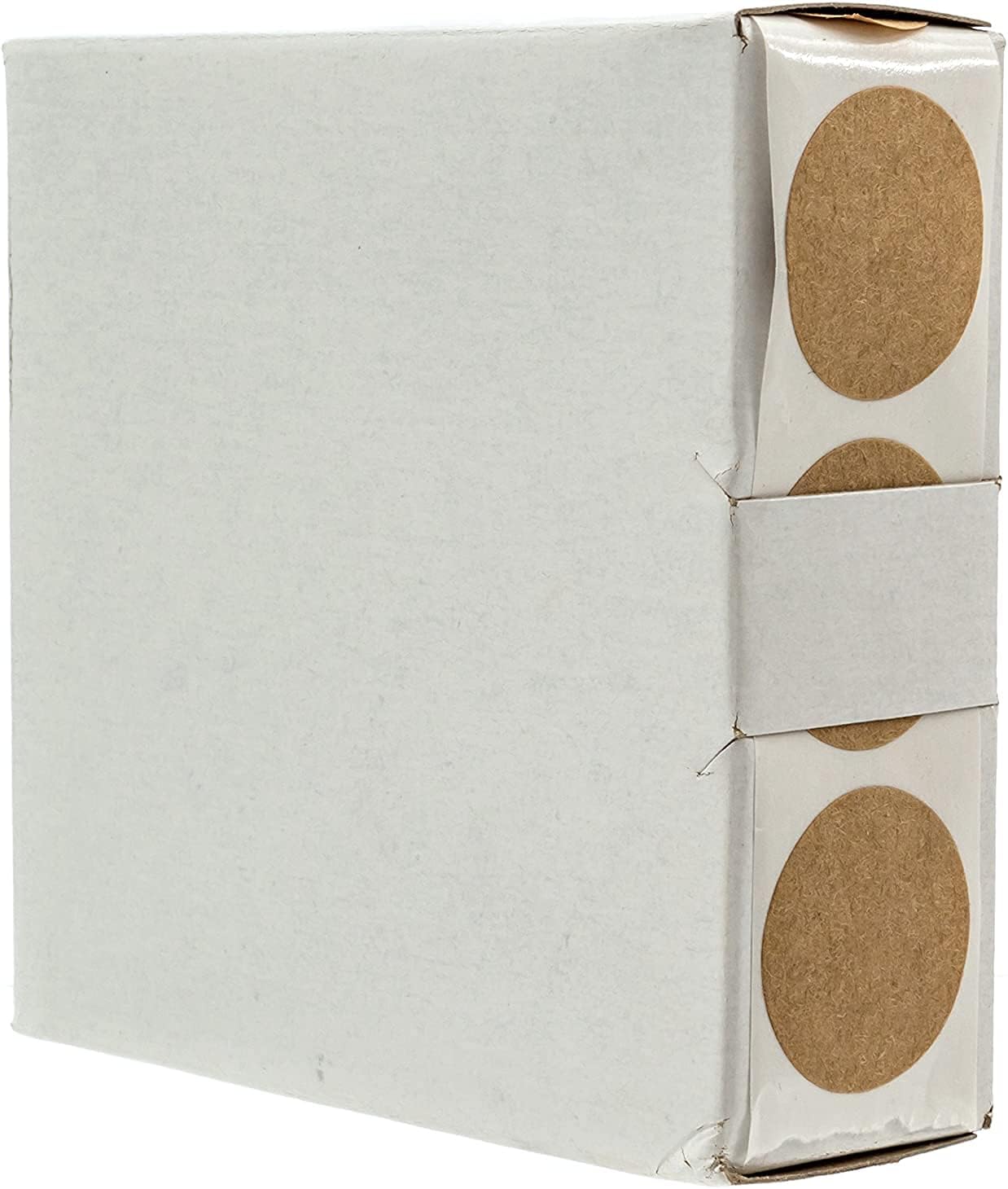 1" Brown Kraft Round Labels / 1,000 Circle Stickers with Dispenser Box ...