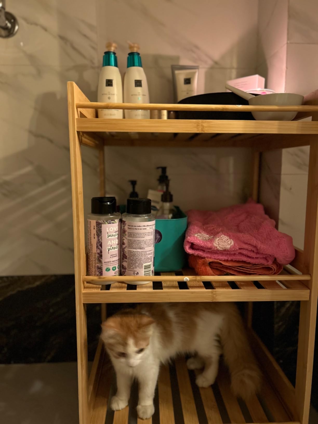 Anko Bamboo Trolley Cart 3 Shelf Tier - Linen Rack - Storage Bathroom ...