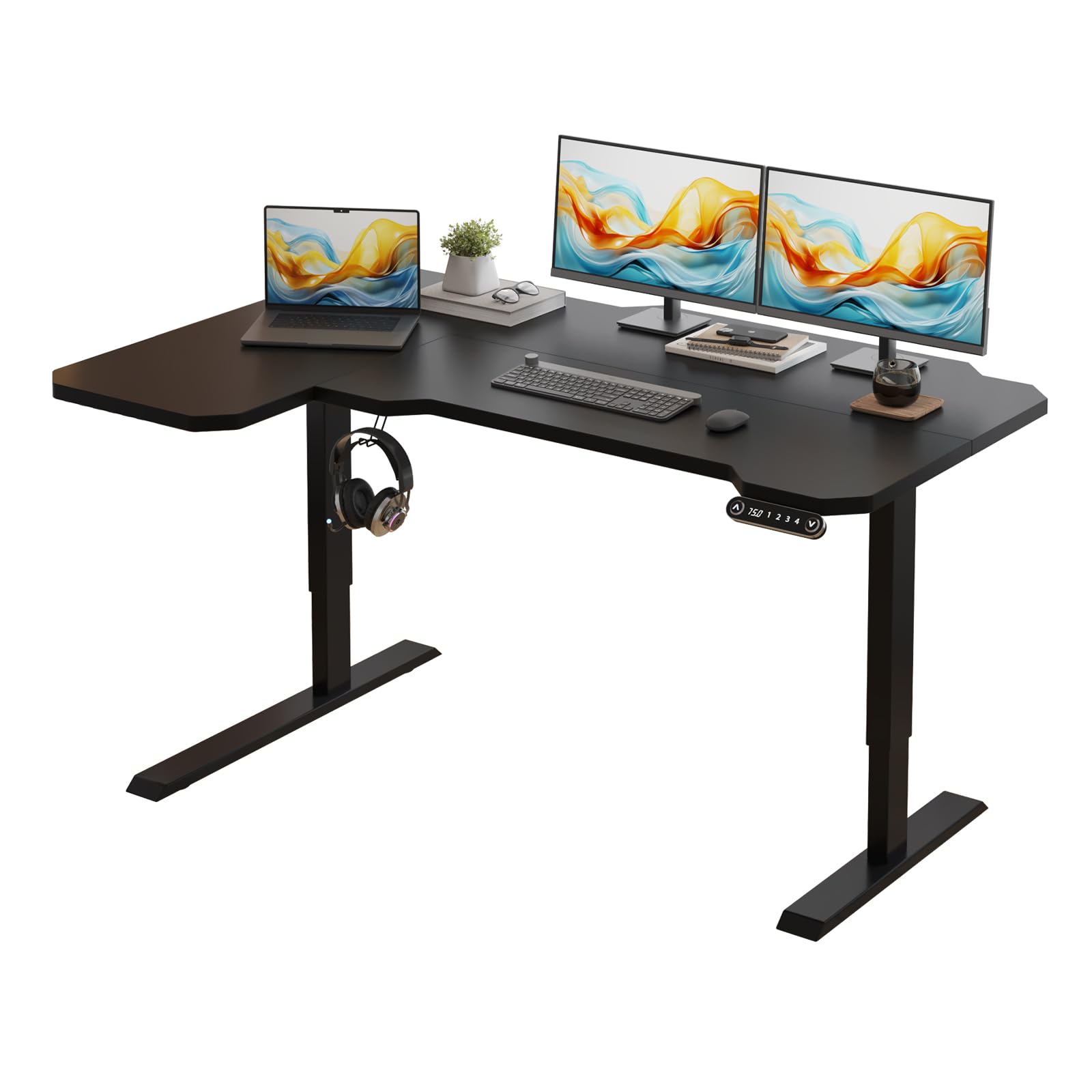 Amazon.com: Sileye Electric L Shape 59 Inches Standing Desk, Height ...