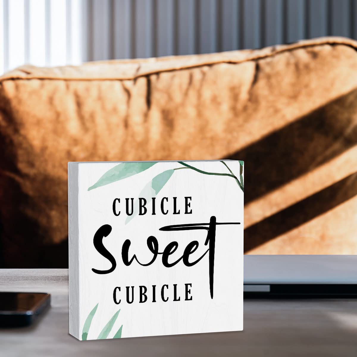 Cubicle Sweet Cubicle Wood Box Sign Decor, Coworker Gift, Rustic Funny ...