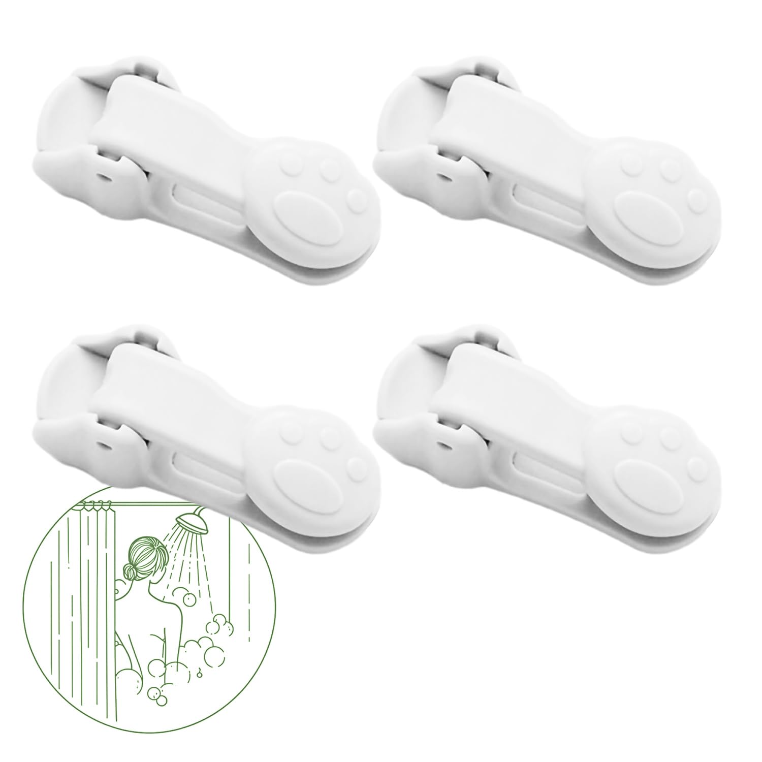 Amazon.com: Kingwee Shower Curtain Clips for Side of Shower, Shower ...