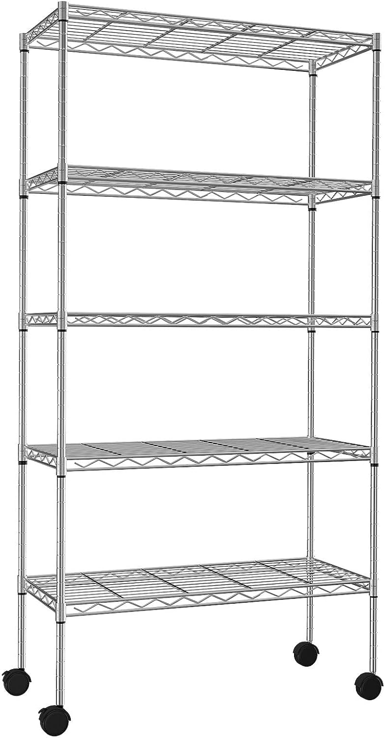 Amazon.com: YYkokocat 5-Tier Wire Shelves 61" H x 30" x 14" Metal ...