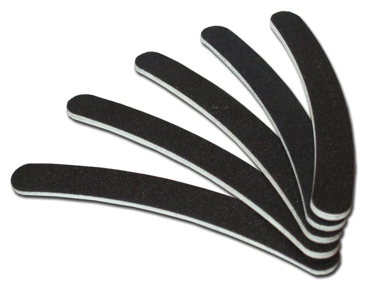 10x Profi Nagelfeile Feile Feilen schwarz gebogen 100/180 Körnung 10er ...