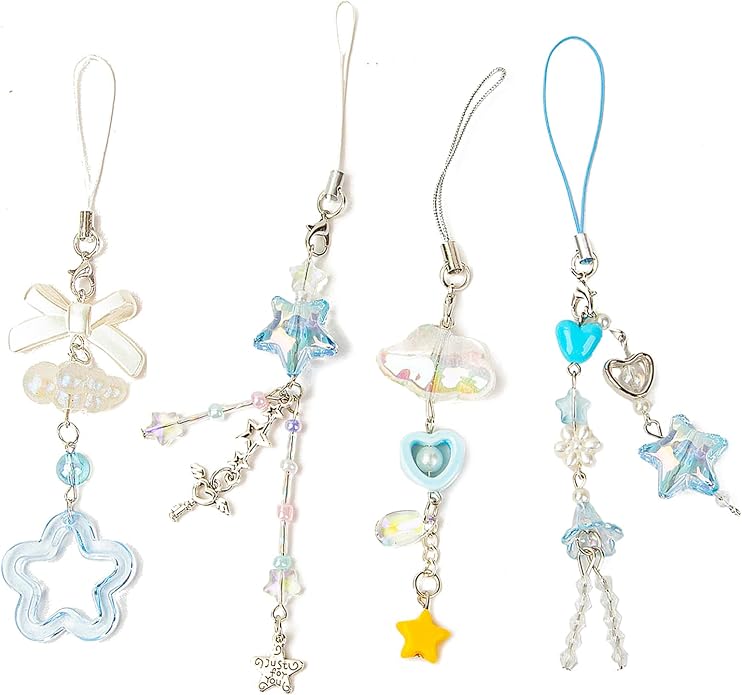 Amazon.com: chihimoer 4PCS Blue-phone Charm Y2K Phone Accessories ...