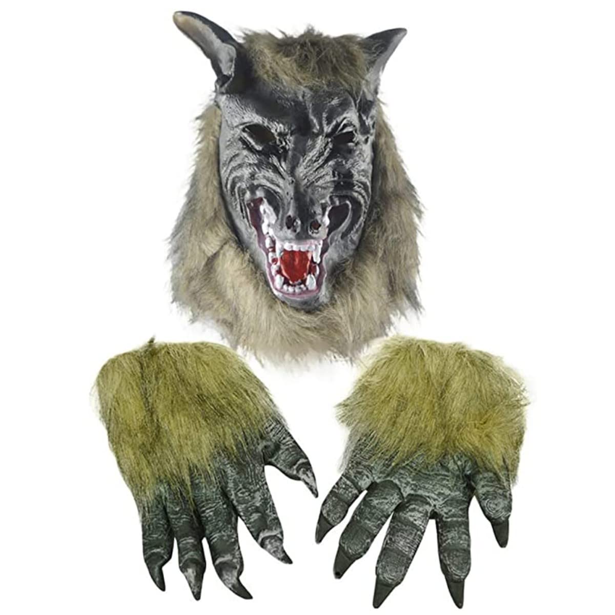 Amazon.com: SUNREEK Upgraded Halloween Horror Mask Werewolf Costume ...
