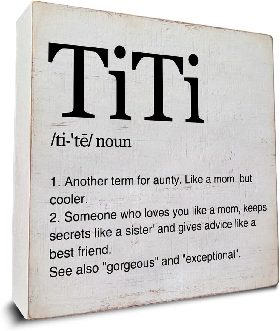 Amazon.com: Titi Auntie Aunt Gift Titi Definition Art Wooden Box Sign ...
