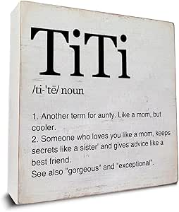Amazon.com: Titi Auntie Aunt Gift Titi Definition Art Wooden Box Sign ...