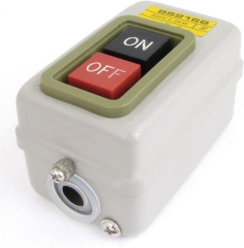 uxcell AC 500V 2.2KW Power Three Phase ON-OFF Self Locking Push Button ...