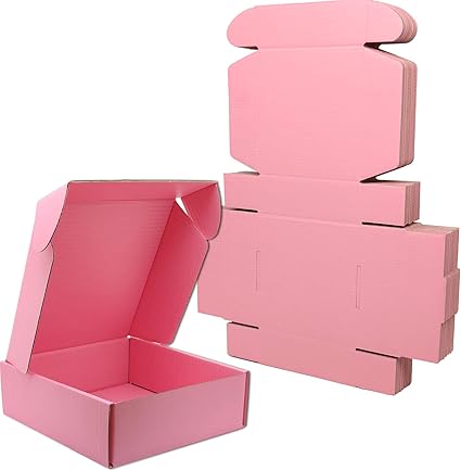 Lmuze Small Pink Shipping Boxes for Small Business Pack of 25-6x6x2 ...