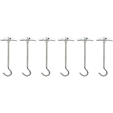 Amazon.com: JCBIZ 6pcs Stainless Steel Heavy Duty Ceiling Hooks Toggle ...