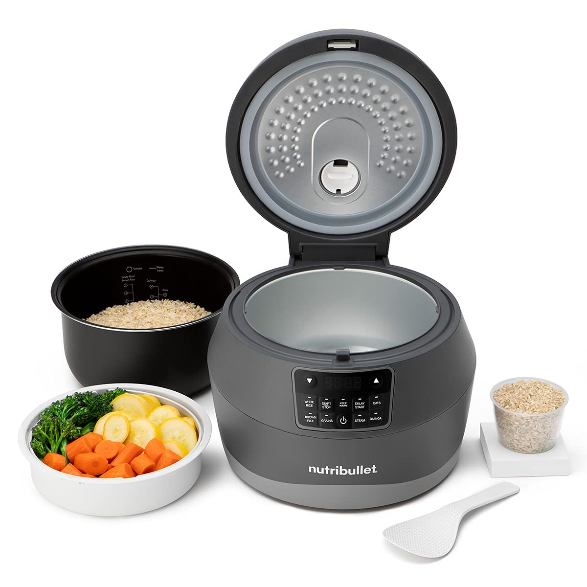 NutriBullet Everygrain Rice Cooker, Dark Grey, Rice cooker, grain ...