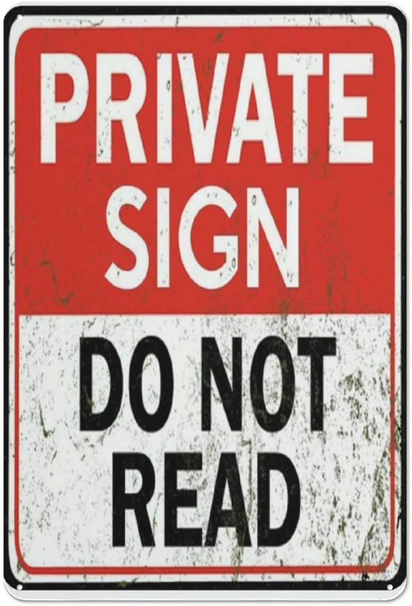 Amazon.com: Metal Signs Funny Vintage Retro Private Sign Do Not Read ...