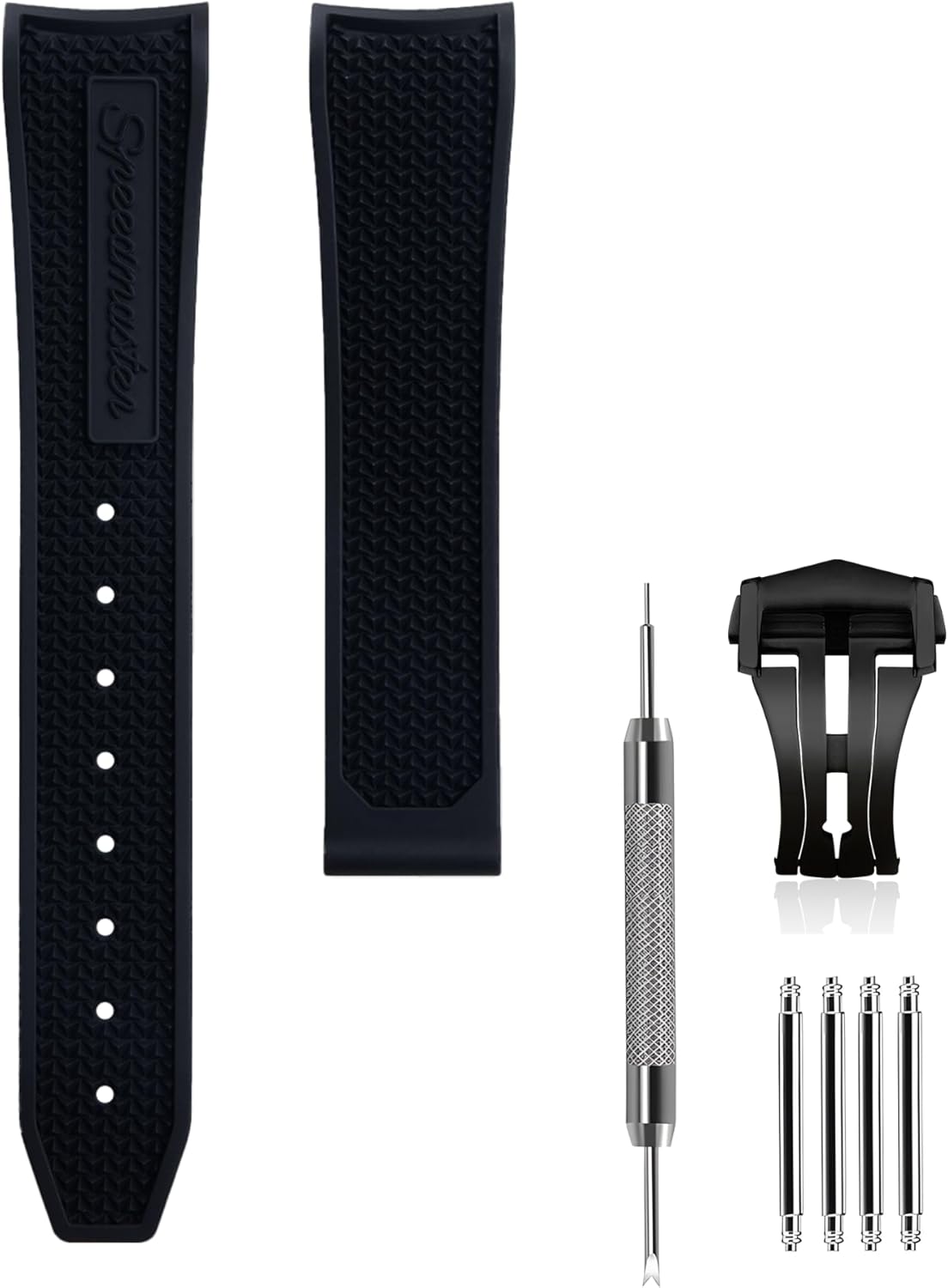 Amazon.com: ADAARA Rubber Strap for Speedmaster Moonwatch: 20mm Curved ...