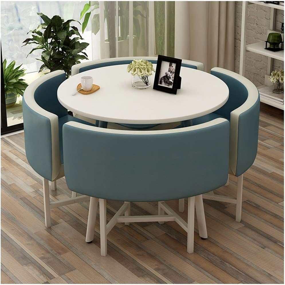 Amazon.com - Simple Table and Chair Set Modern Design Round Table ...