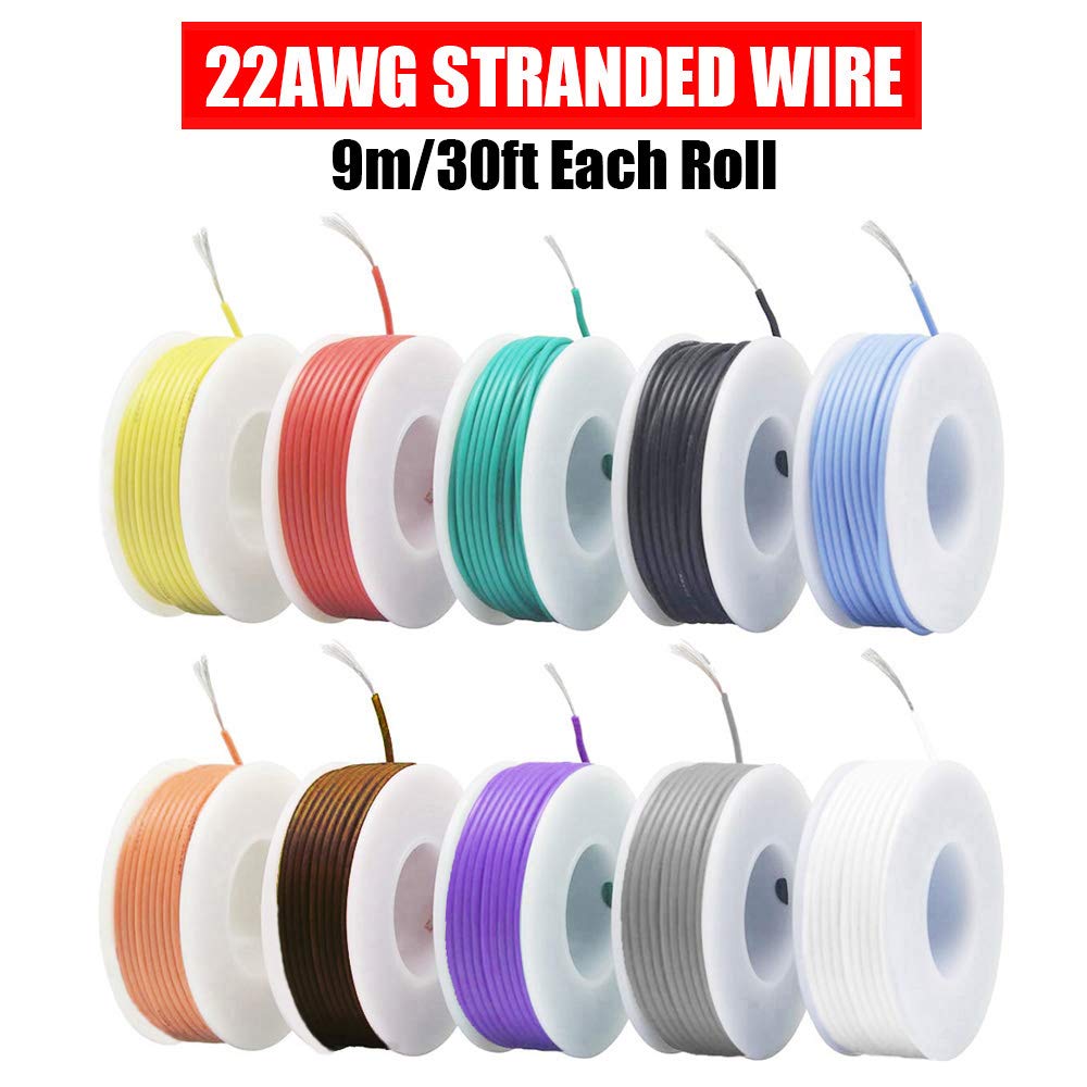 Snapklik.com : DAOKI 22AWG Hook Up Wire Kit 22 Gauge Silicone Wire 300V ...