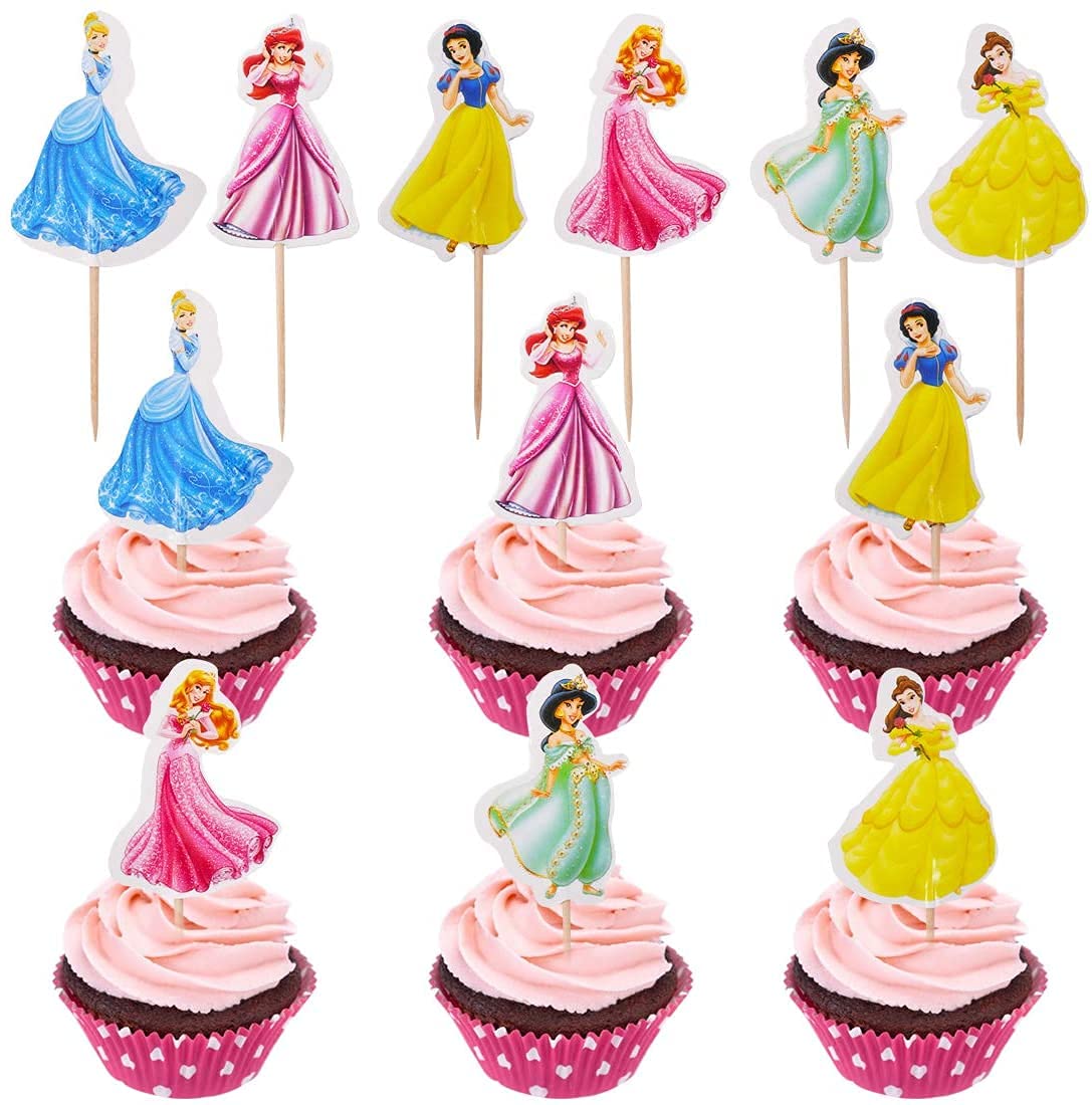 Buy Melodip Princesses Cake Topper Cake Toppers Decorations 24pcs ...
