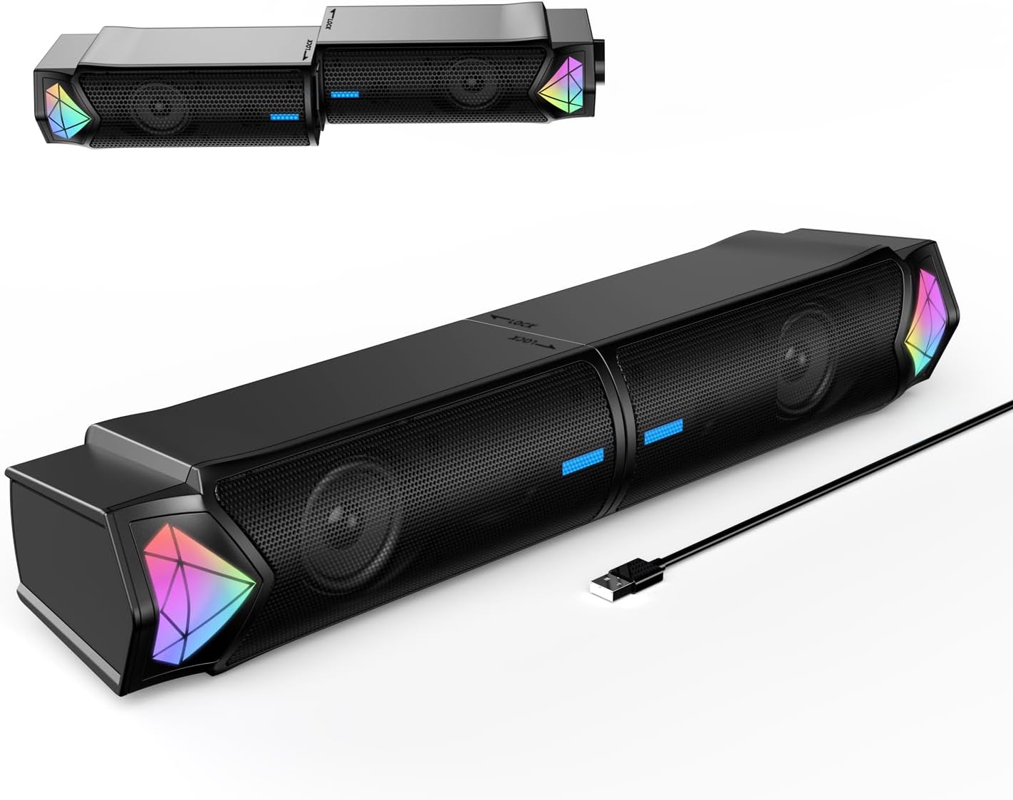 Amazon.com: MELOGAGA Computer Sound Bar, USB Powered PC Speakers ...