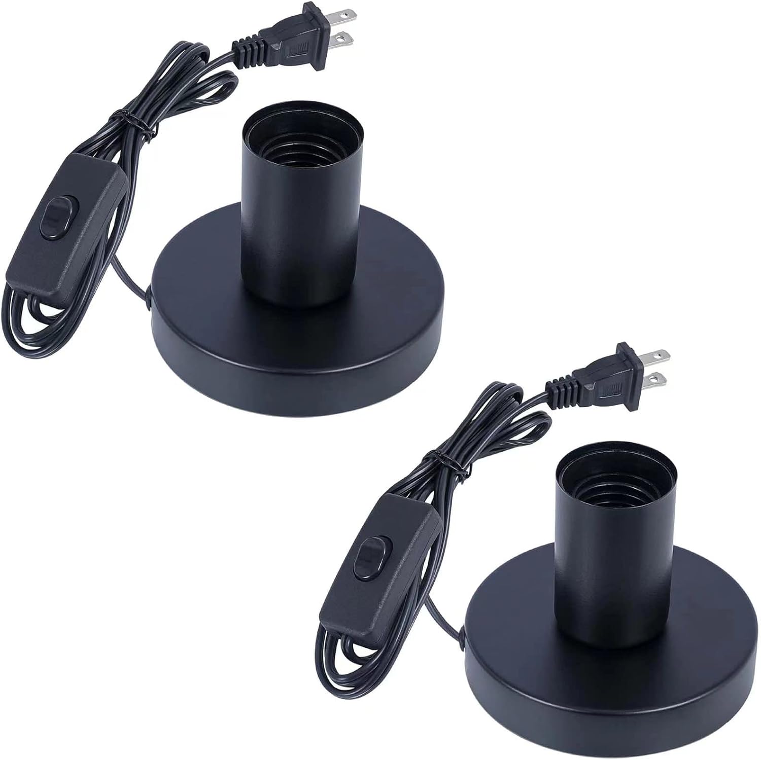 AdiyZ Industrial Table Lamp, Small Metal Desktop Light Socket Base ...