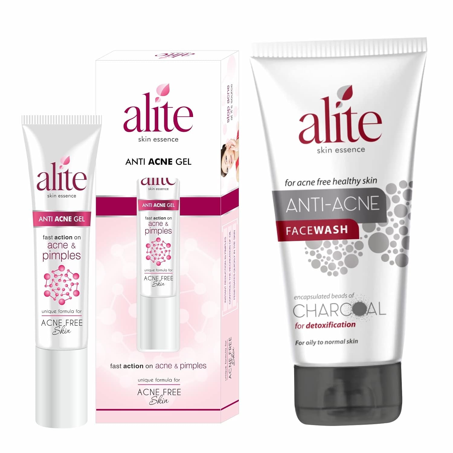 Alite Anti Acne Gel (15g) & Charcoal Facewash (70g) Combo Pack 2 - All ...